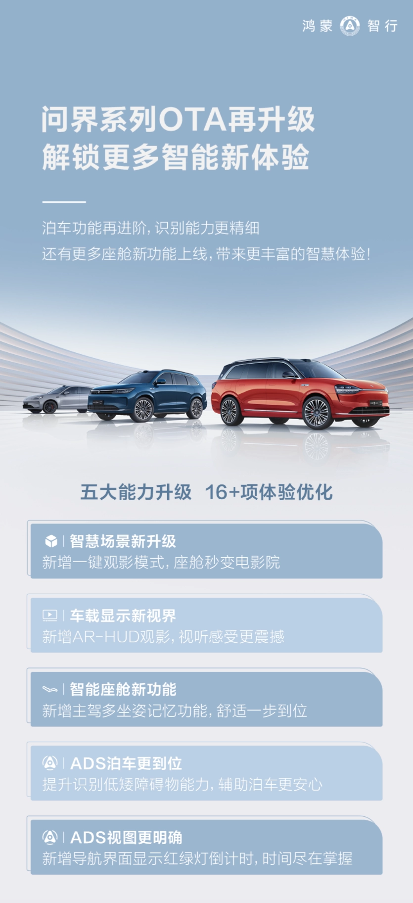 问界系列车型迎来OTA升级：AR-HUD观影与智能座椅记忆功能领衔 - 牛新网