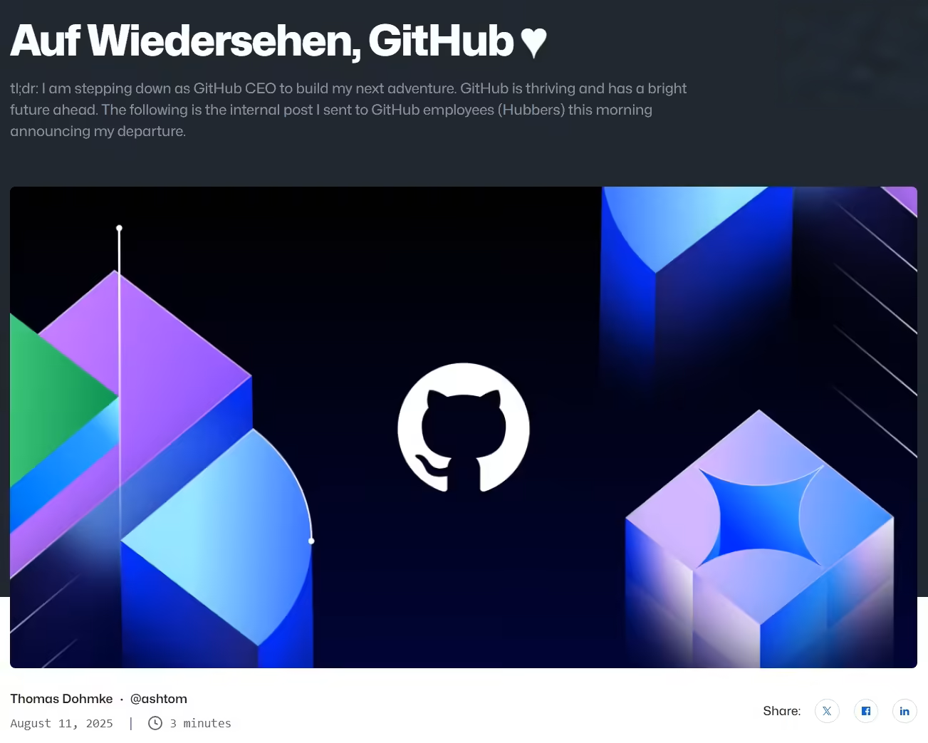 GitHub CEO托马斯·多姆克宣布年底离任：曾领导Copilot革命 将重返创业之路 - 牛新网